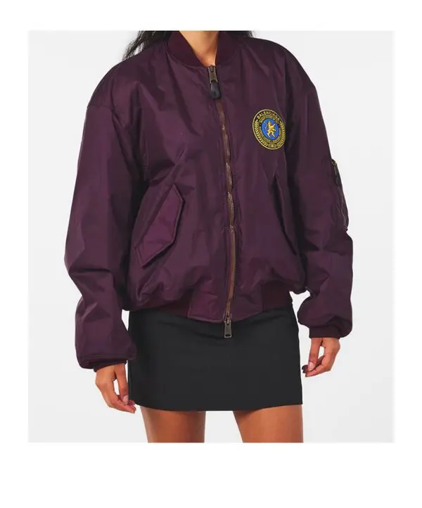 Balenciaga Stand-up Collar Casual Jacket With Zip Closure And Flap Pockets