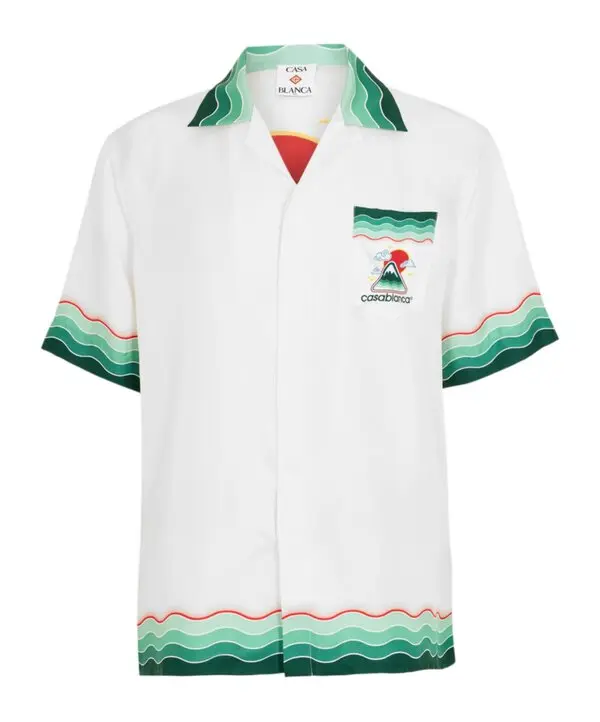 Casablanca Printed Short-sleeved Shirt - White