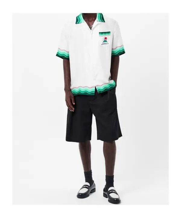 Casablanca Printed Short-sleeved Shirt - White