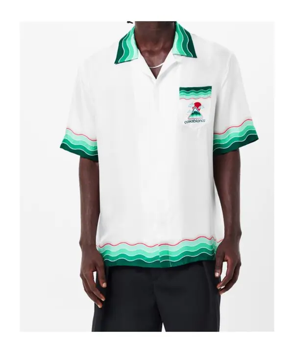 Casablanca Printed Short-sleeved Shirt - White