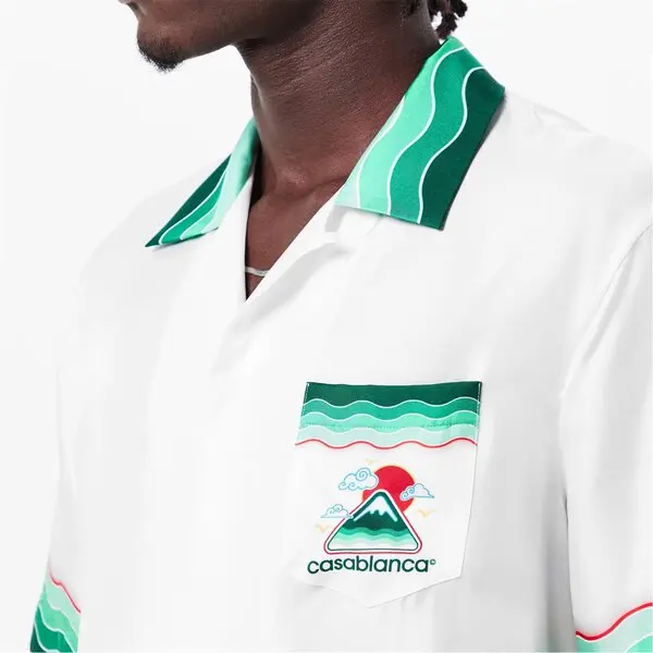 Casablanca Printed Short-sleeved Shirt - White
