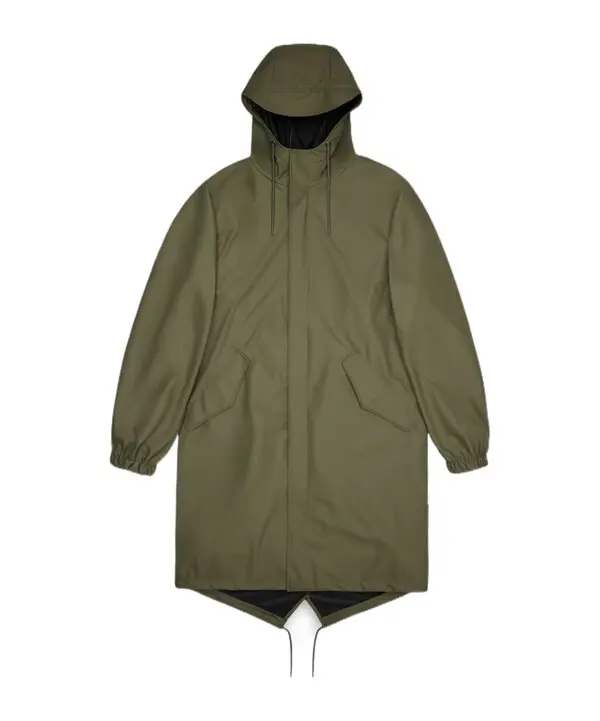 Rains Long-sleeved Hooded Fishtail Parka