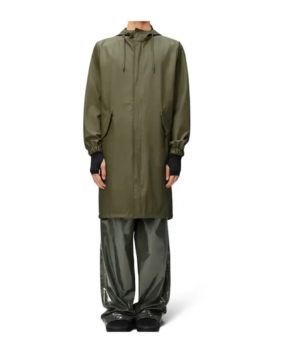 Rains Long-sleeved Hooded Fishtail Parka