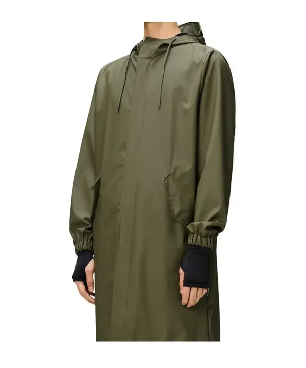 Rains Long-sleeved Hooded Fishtail Parka