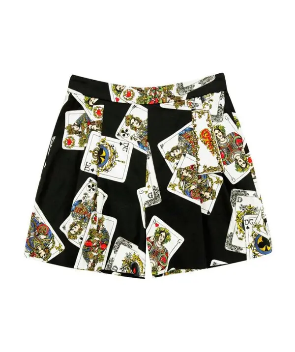 Dolce & Gabbana Poker Print High-waisted Shorts - Black