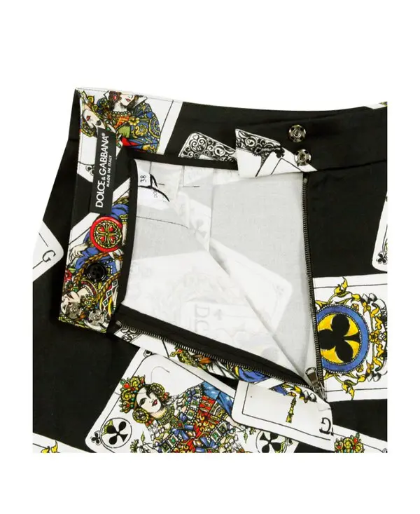Dolce & Gabbana Poker Print High-waisted Shorts