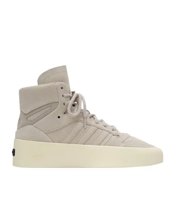 Adidas Light Grey Suede High-top Sneakers With Platform Sole