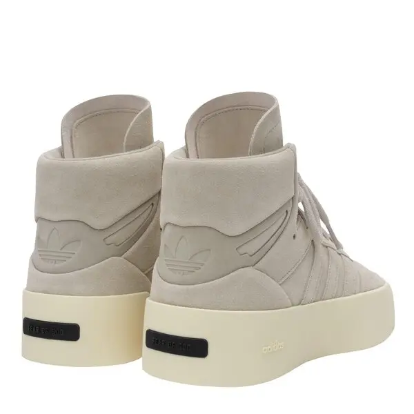 Adidas Light Grey Suede High-top Sneakers With Platform Sole