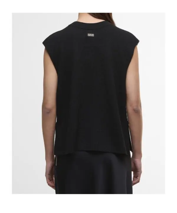 Barbour Sleeveless Crew Neck Sweater With Button Detail