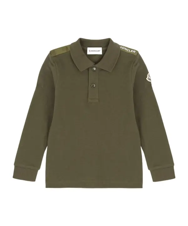 Moncler Logo Long Sleeve Polo Shirt
