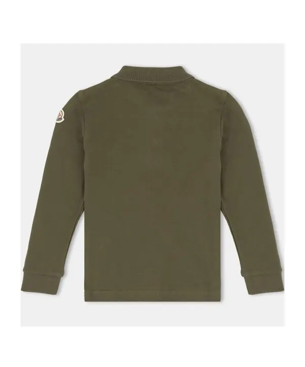 Moncler Logo Long Sleeve Polo Shirt