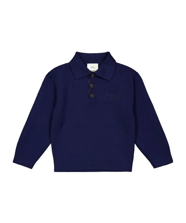Fendi Classic Lapel Long-sleeve Knitwear