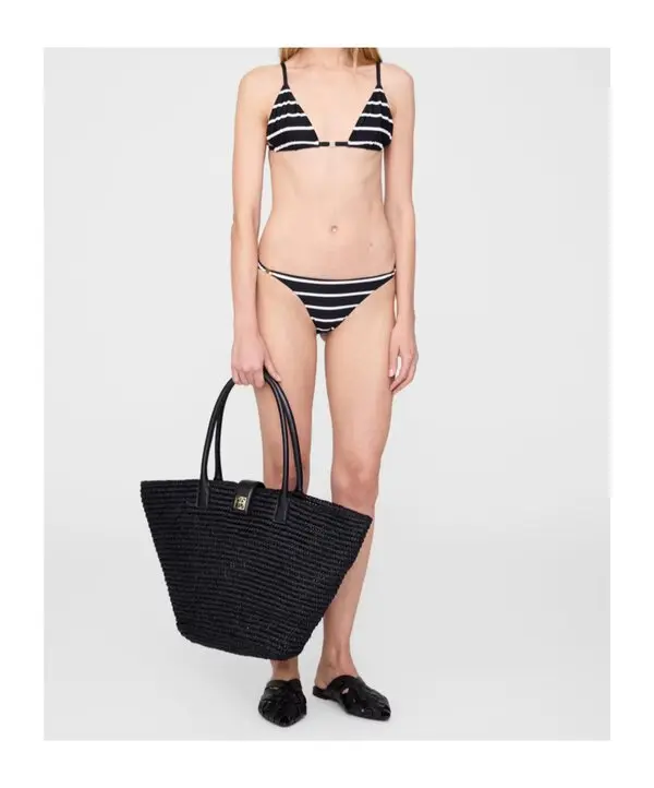 ANINE BING Striped Bikini Bottoms