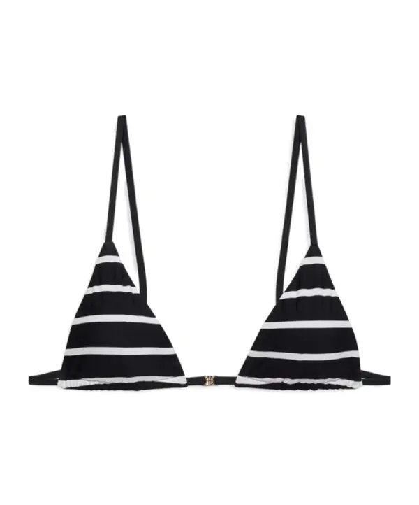 ANINE BING Striped Triangle Bikini Top