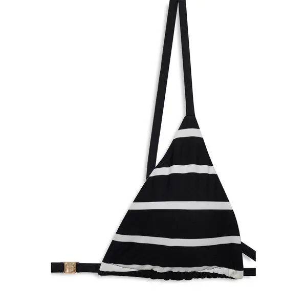 ANINE BING Striped Triangle Bikini Top