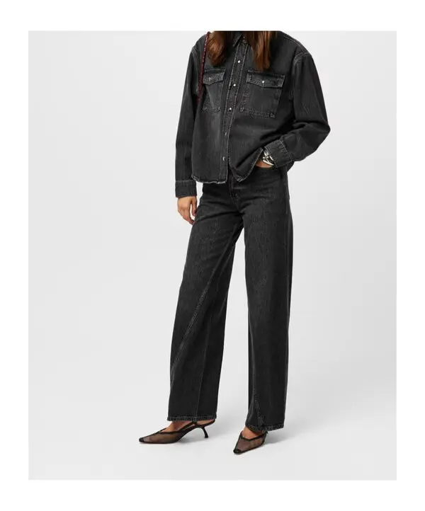 ANINE BING Wide Leg Denim Trousers