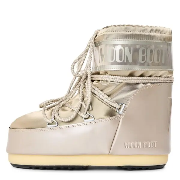 Moon Boot Icon Low Glance Satin Boots - Nude