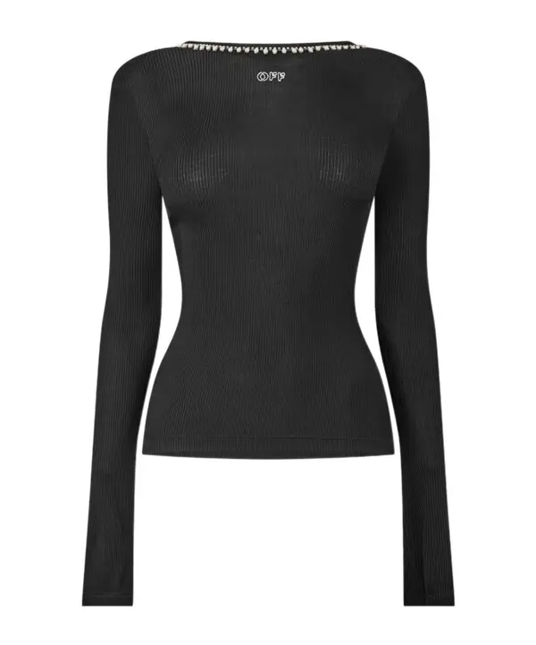 Off-White Long-sleeve Open Back T-shirt