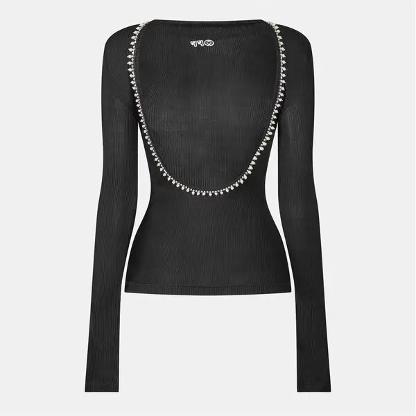 Off-White Long-sleeve Open Back T-shirt