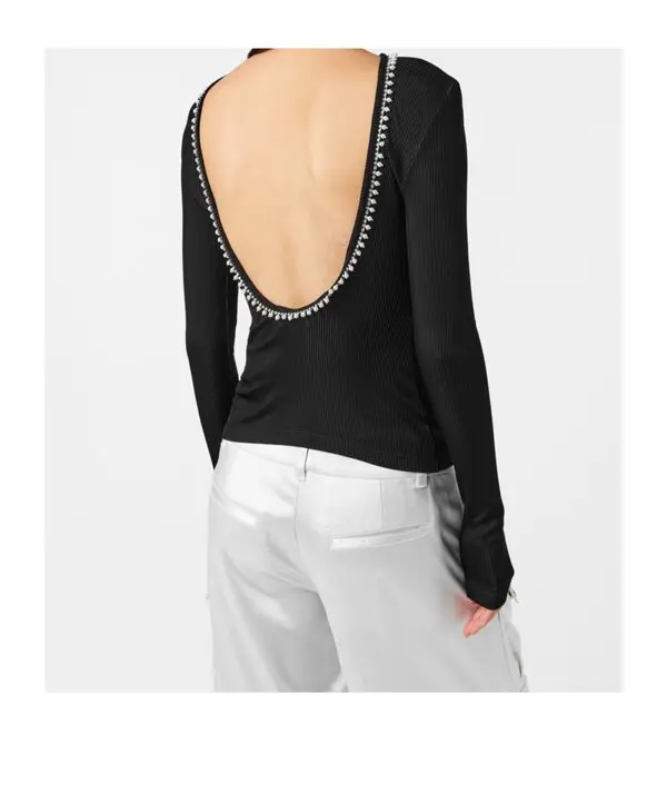 Off-White Long-sleeve Open Back T-shirt