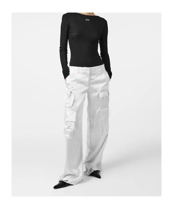 Off-White Long-sleeve Open Back T-shirt