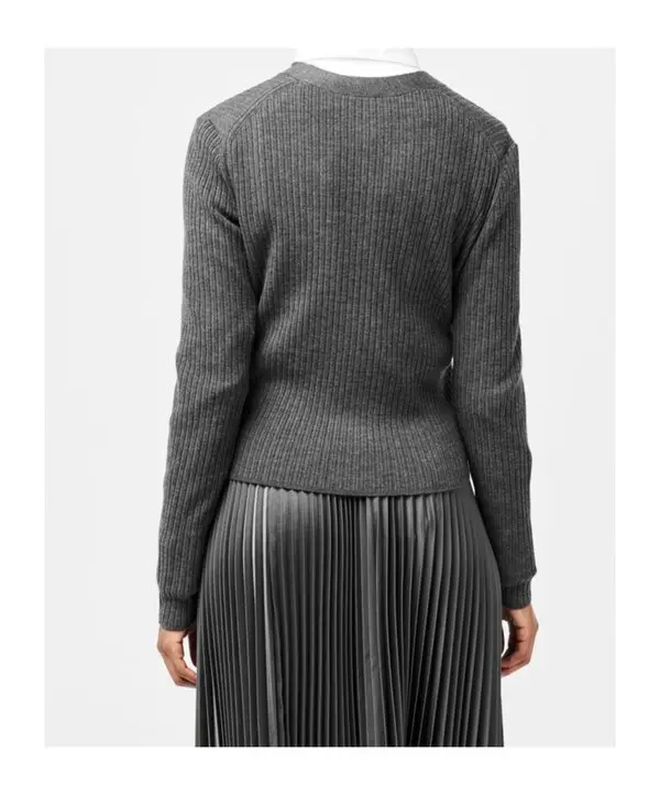JOSEPH Ribbed Button-front Sweater With Patch Pockets