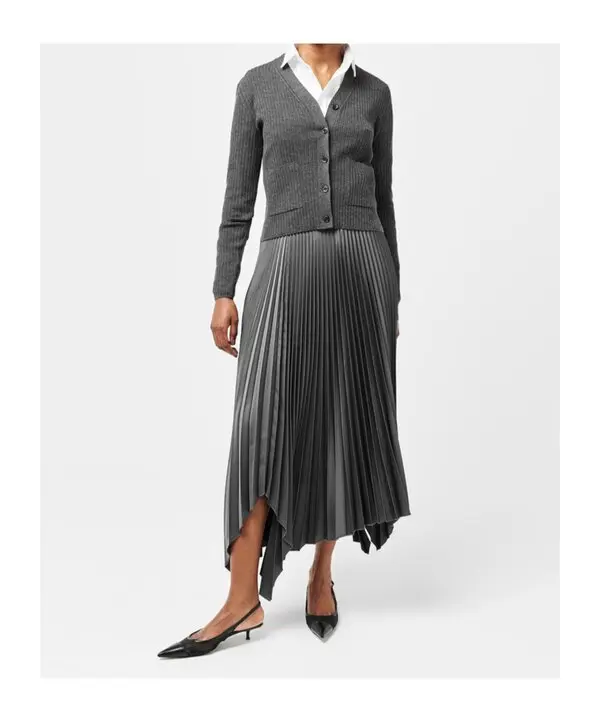 JOSEPH Ribbed Button-front Sweater With Patch Pockets