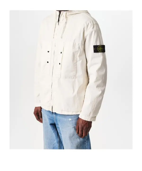 Stone Island Supima Cotton Twill Zip-up Hooded Jacket