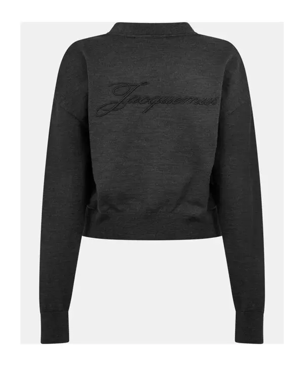 Jacquemus Long Sleeve Cardigan With Lettering Detail