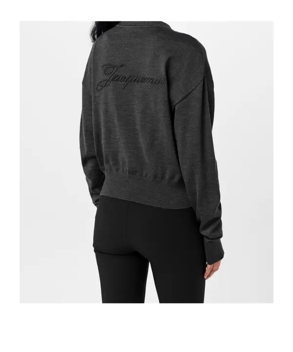 Jacquemus Long Sleeve Cardigan With Lettering Detail