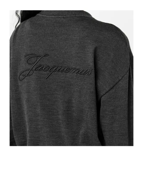 Jacquemus Long Sleeve Cardigan With Lettering Detail