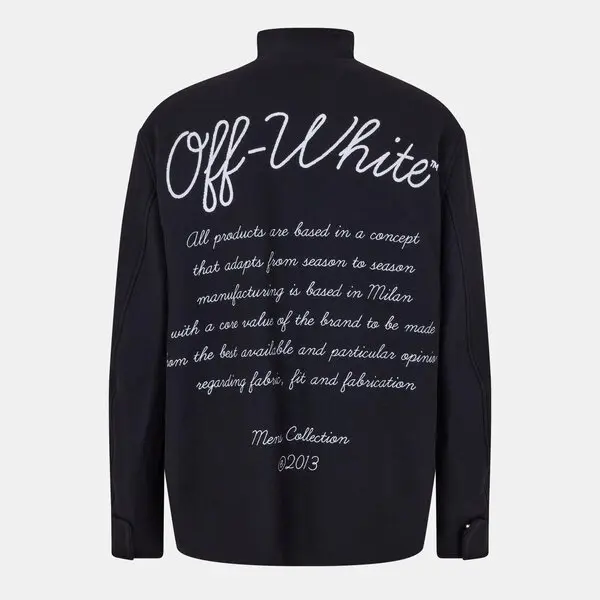 Off-White Stand Collar Jacket With Graphic Print