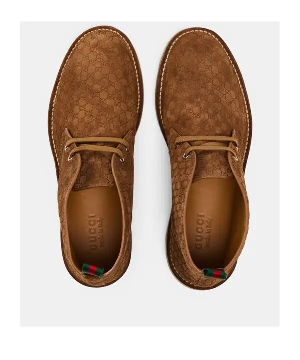 Gucci Logo Embossed Ankle Boots
