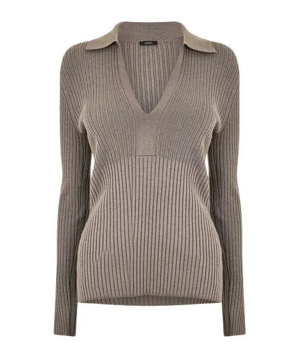 JOSEPH Long-sleeved Ribbed Sweater - Nude