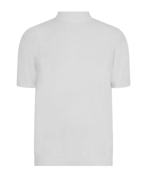 Dolce & Gabbana Short-sleeve Mock Neck Knit Top - White