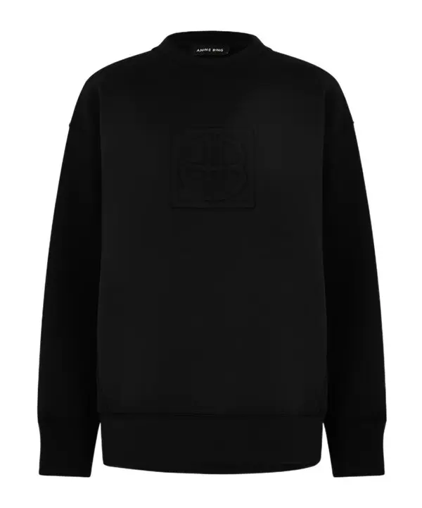 ANINE BING Long Sleeve Crewneck Sweatshirt With Debossed Logo