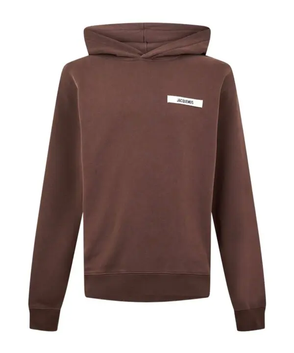 Jacquemus Long Sleeve Hooded Sweatshirt - Brown