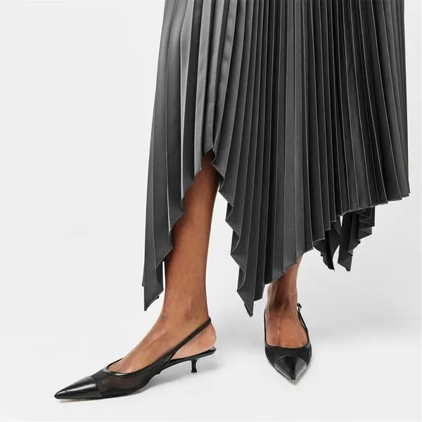 JOSEPH Asymmetrical Hem Pleated Skirt
