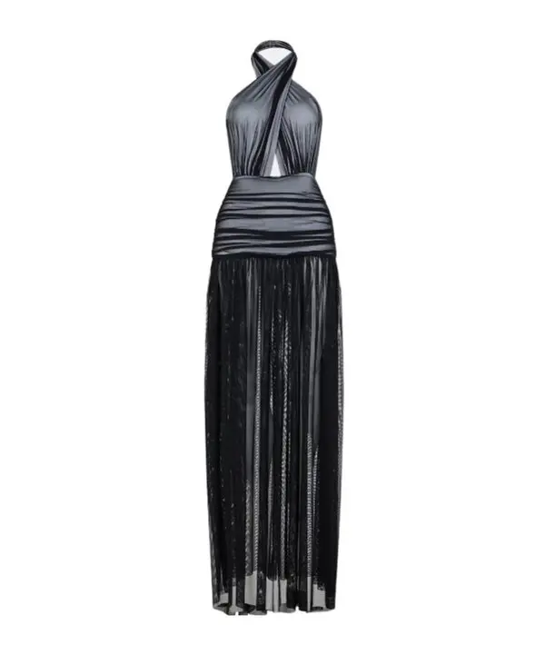 Norma Kamali Halterneck Maxi Dress With Open Back