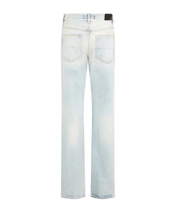 Amiri Distressed Light Wash Straight Leg Jeans