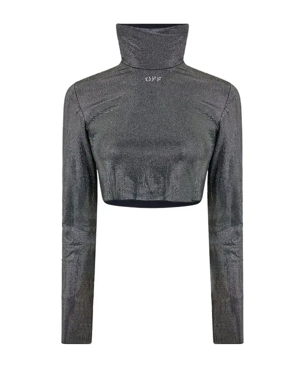 Off-White Cropped Long Sleeve Tee