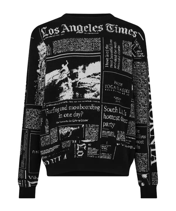 Palm Angels Minimalist Printed Crew Neck Jumper
