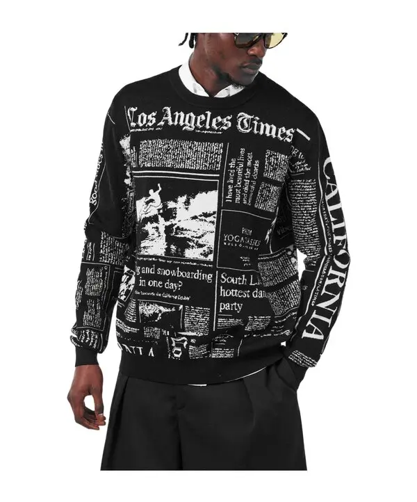 Palm Angels Minimalist Printed Crew Neck Jumper