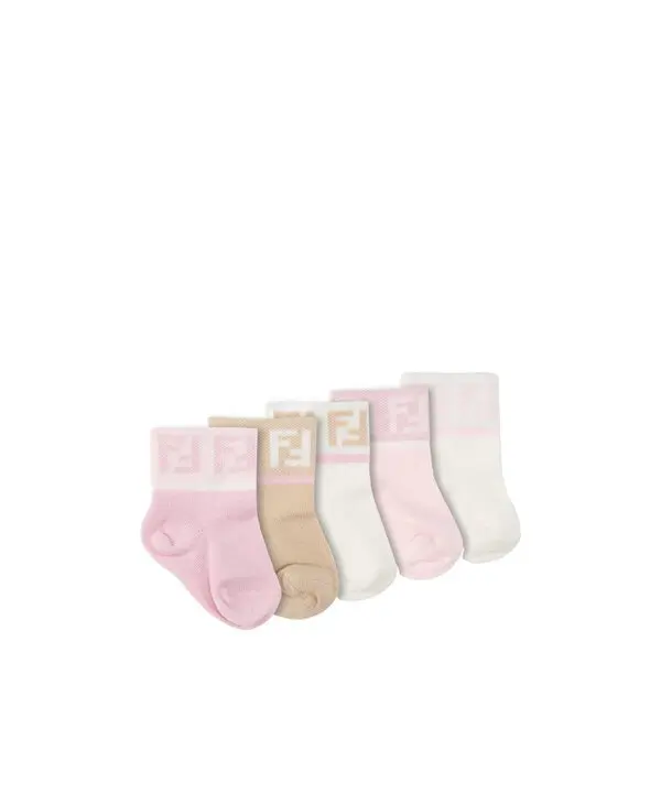 Fendi 5-pack Baby Socks - Pink