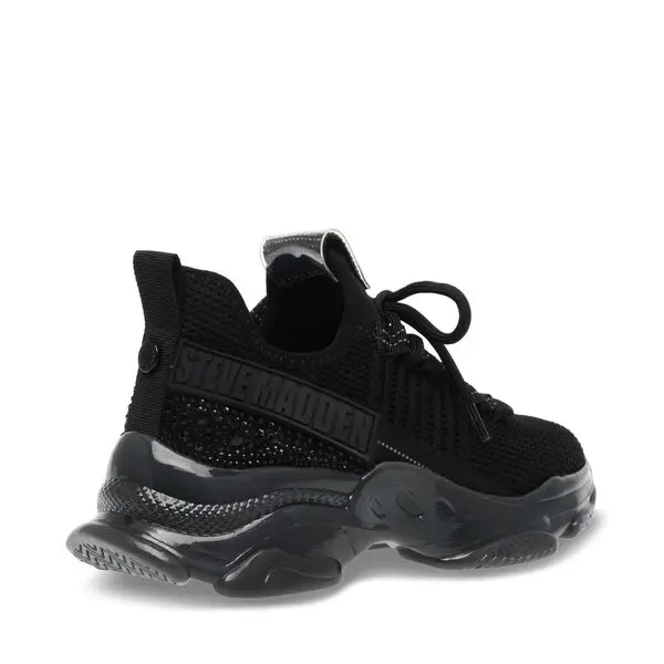 Steve Madden Maxilla Low-top Runners With Metallic Detailing - Black