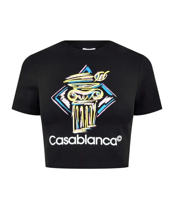 Casablanca Logo Crew Neck T-shirt - Black
