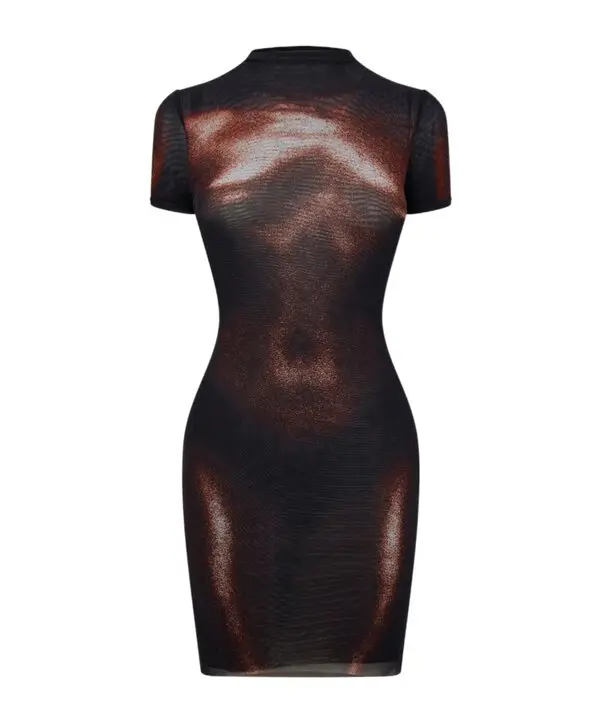 JEAN PAUL GAULTIER High Neck Sfumato Mesh Dress - Black