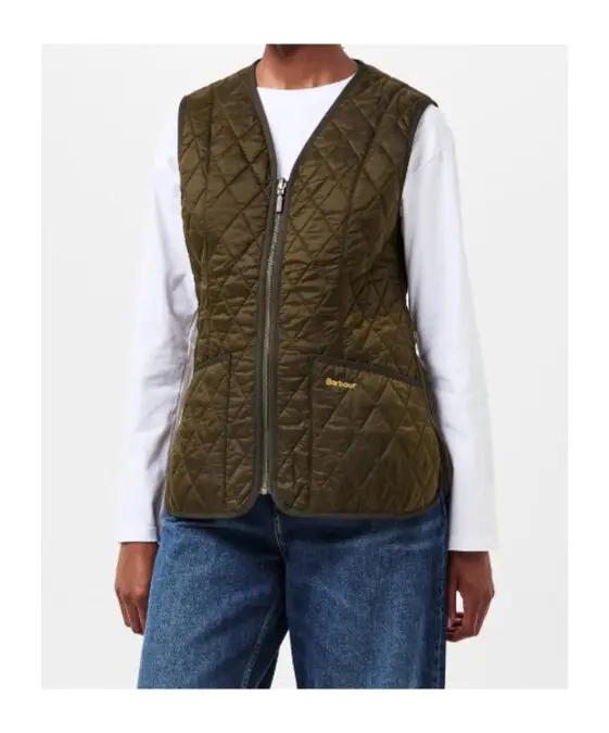 Barbour Quilted Fleece Gilet - Dk Olive