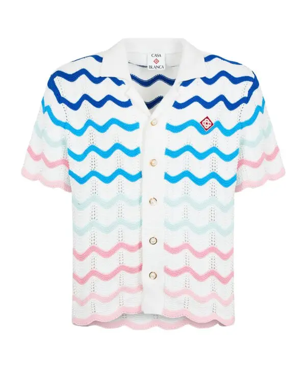 Casablanca Gradient Wave Crochet Shirt