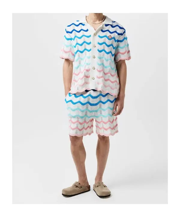 Casablanca Gradient Wave Crochet Shirt
